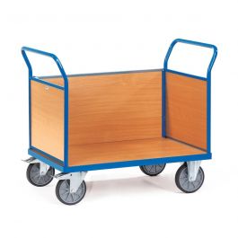 Plateauwagen, transportwagen 500 kg met 3 houten wanden 850x500 kopen ...